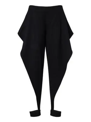Alaïa Draped Wool-blend Pants - Black