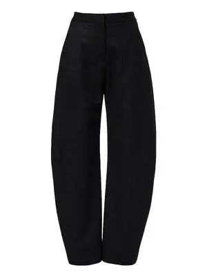 Alaïa Virgin Wool Barrel-leg Pants - Grey