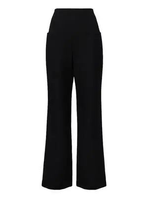 Alaïa Wool Straight Leg Trousers - Black