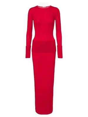 Alaïa Wool Maxi Dress - Red