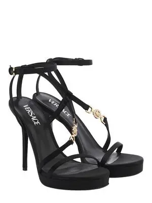Versace Medusa '95 Satin Platform Sandals - Black