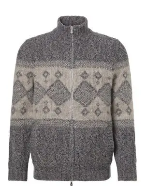 Brunello Cucinelli Fair Isle Cardigan - Blue