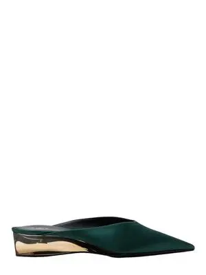 Alaïa Invisible Satin Wedge Mules - Green