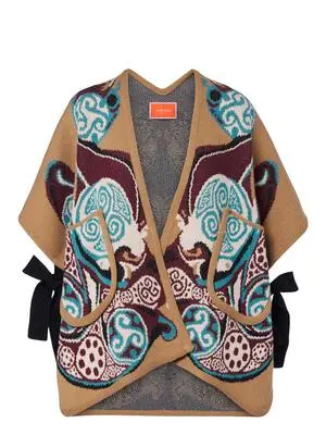 La DoubleJ Alchemy Jacquard Wool Cape - Multicoloured