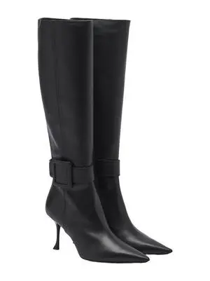 ROGER VIVIER Viv Ville Leather Knee-high Boots - Black
