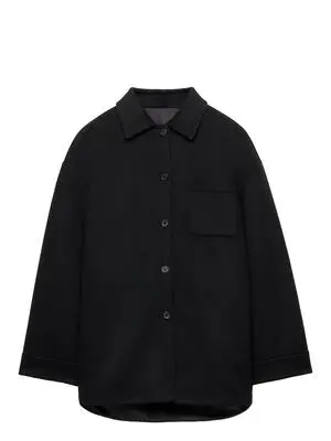 Prada Reversible Double Cashwool And Re-nylon Caban Jacket - Ebony