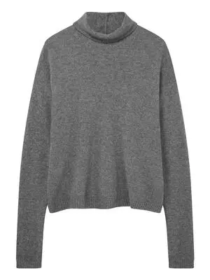 LOOP CASHMERE Featherweight Roll Neck Sweater - Grey