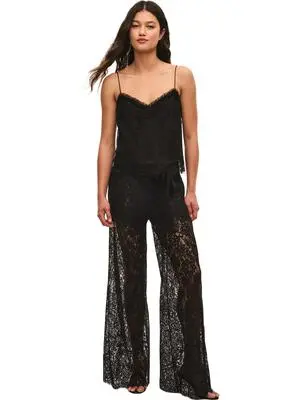 LoveShackFancy Ferni Lace Cami Top - Black