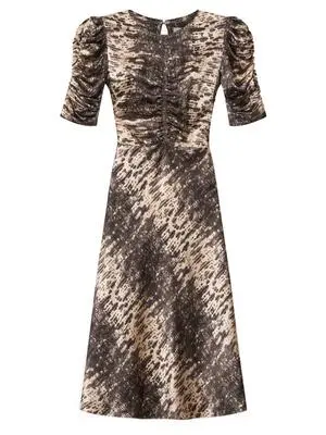 Isabel Marant Étoile Lemila Silk Python Print Knee-length Dress - Beige