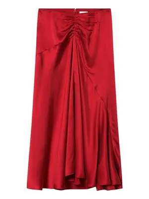 Isabel Marant Étoile Laren Silk Satin Midi Skirt - Red