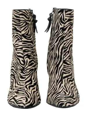 Isabel Marant Étoile Isabel Marant Zebra-Print Cowhide Ankle Boots Zebra