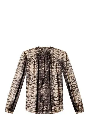 Isabel Marant Étoile Laraya" Python-print Silk Satin Blouse - Beige