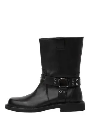Karl Lagerfeld Sadie Studded Harness Boots - Black