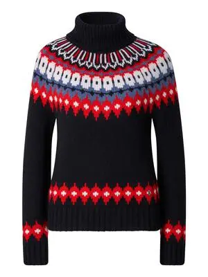 Bogner BOGNER Ingrid Cashmere Norwegian Pullover Navy/red/blue