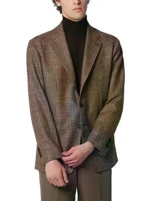 Tagliatore New York Prince Of Wales Check Blazer - Brown