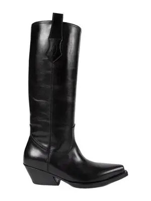 ANN DEMEULEMEESTER Pointed-Toe Leather Boots Black