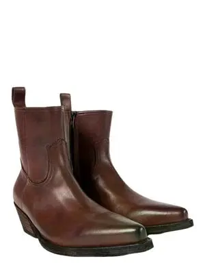 ANN DEMEULEMEESTER Pointed-toe Ankle Boots - Brown