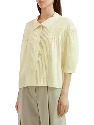 LOW CLASSIC Pleated Shirt - Yellow