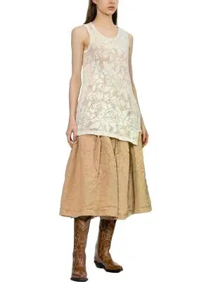 Comme Des Garçons Pleated Midi Skirt - Neutrals
