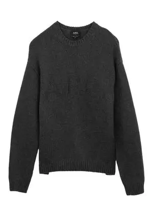 A.p.c. Logo Knit Crewneck Sweater - Grey