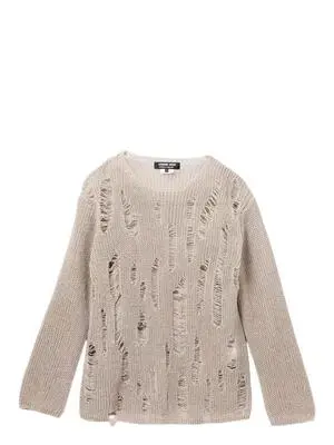 Comme Des Garçons Comme Des Garçons Homme Deux Distressed Knit Sweater Neutrals