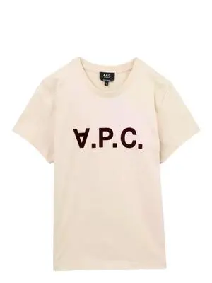 A.p.c. A.P.C. Logo Embroidered T-Shirt Neutrals