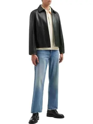 SUNFLOWER Leather Zip-up Jacket - Black