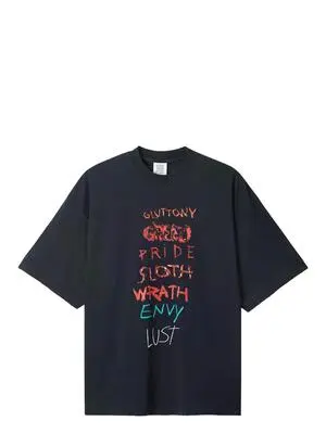 Vetements Distressed Graphic Print T-shirt - Black