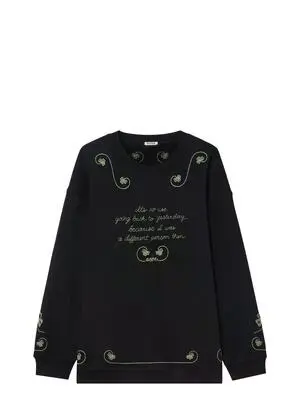 BODE Embroidered Cotton Sweatshirt - Black