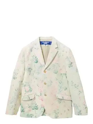 Junya Watanabe Rose-print Blazer - Neutrals