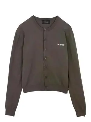 We11Done Crew Neck Long Sleeve Cardigan - Grey