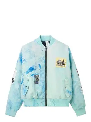 WESTFALL WESTFALL Tie-Dye Graphic Patch Bomber Jacket