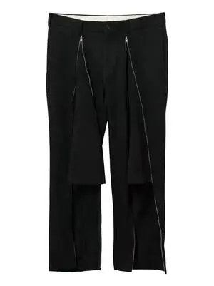Comme Des Garçons Zip Panelled Trousers - Black
