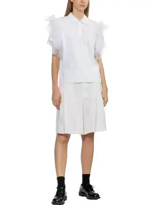 Noir Kei Ninomiya Ruffled Polo Shirt - White