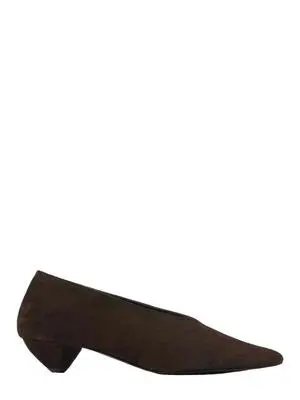 Bimba Y Lola Suede Low-heel Court Shoes - Brown