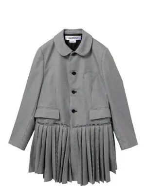 Comme Des Garçons Pleated Check Coat - Black