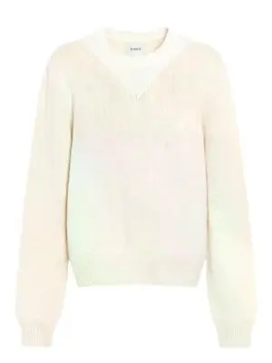BARRIE Cashmere Topstitched Sweater - Neutrals