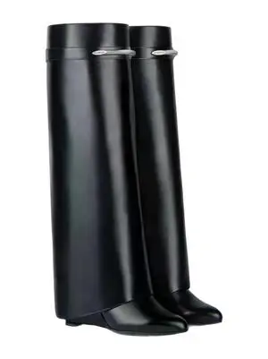 Givenchy Shark Pinch Almond-toe Wedge Boots - Black