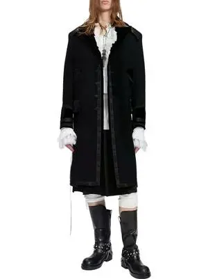 ANN DEMEULEMEESTER Ruffled Lace-trim T-shirt - Neutrals