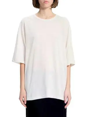ANN DEMEULEMEESTER Slogan-print Jersey T-shirt - Neutrals