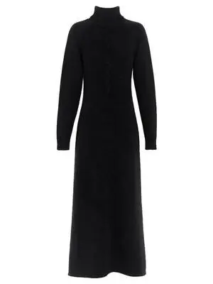 BARRIE Cable-knit Roll-neck Maxi Dress - Black