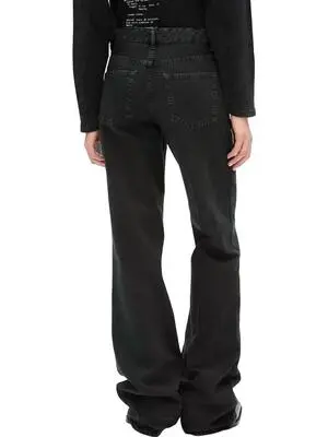 ANN DEMEULEMEESTER Vive Stonewashed Flare Jeans - Black