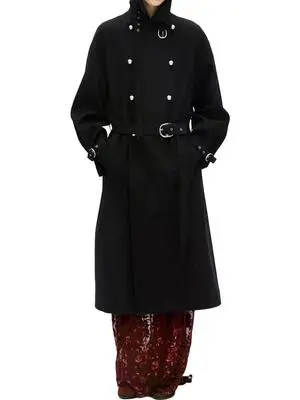 ANN DEMEULEMEESTER Double-breasted Belted Coat - Black