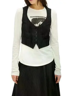 ANN DEMEULEMEESTER Button-front Waistcoat - Black