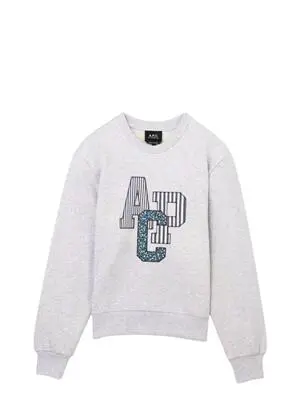 A.p.c. Logo Embroidered Crewneck Sweatshirt - Grey
