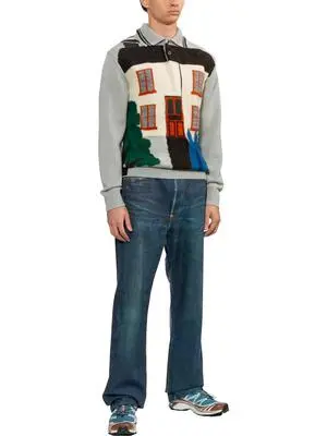 Junya Watanabe Graphic Collared Knitwear - Grey