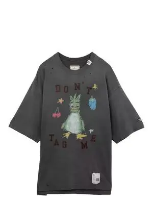Mihara Yasuhiro Distressed Graphic-print T-shirt - Grey