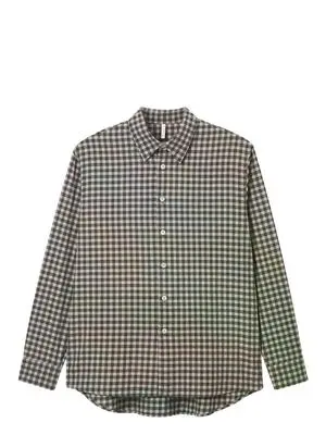 SUNFLOWER Check-pattern Cotton Shirt - Grey