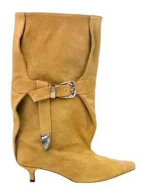Toga Suede Buckle Detail Boots - Neutrals