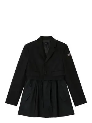 We11Done Drawstring-waist Panelled Blazer - Black